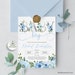 Blue Floral Baby Shower Invitation, Silver and Blue, Boy Baby Shower ...