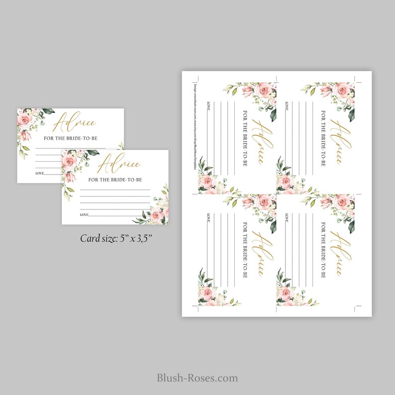 Advice For The Bride To Be Sign Template Boho Blush Floral Etsy