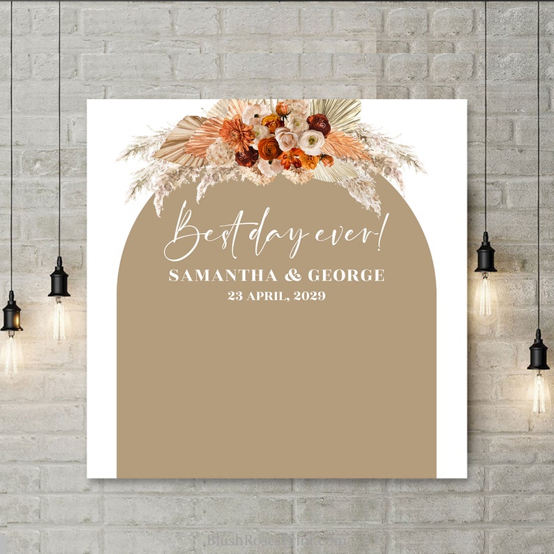 Terracotta Wedding Backdrop Template Burnt Orange Burgundy - Etsy