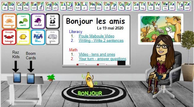 French, Virtual Classroom, Google Slide, Classroom Template, Digital ...