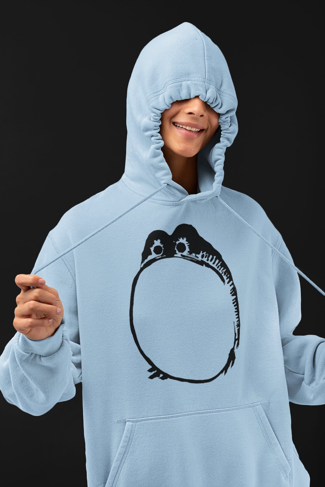 Unimpressed Toad Hoodie: Chinese Art Frog Design - Etsy