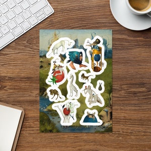 Bosch Sticker Pack, Funny Sticker Sheet, Medieval Humor Decor, Vibrant ...