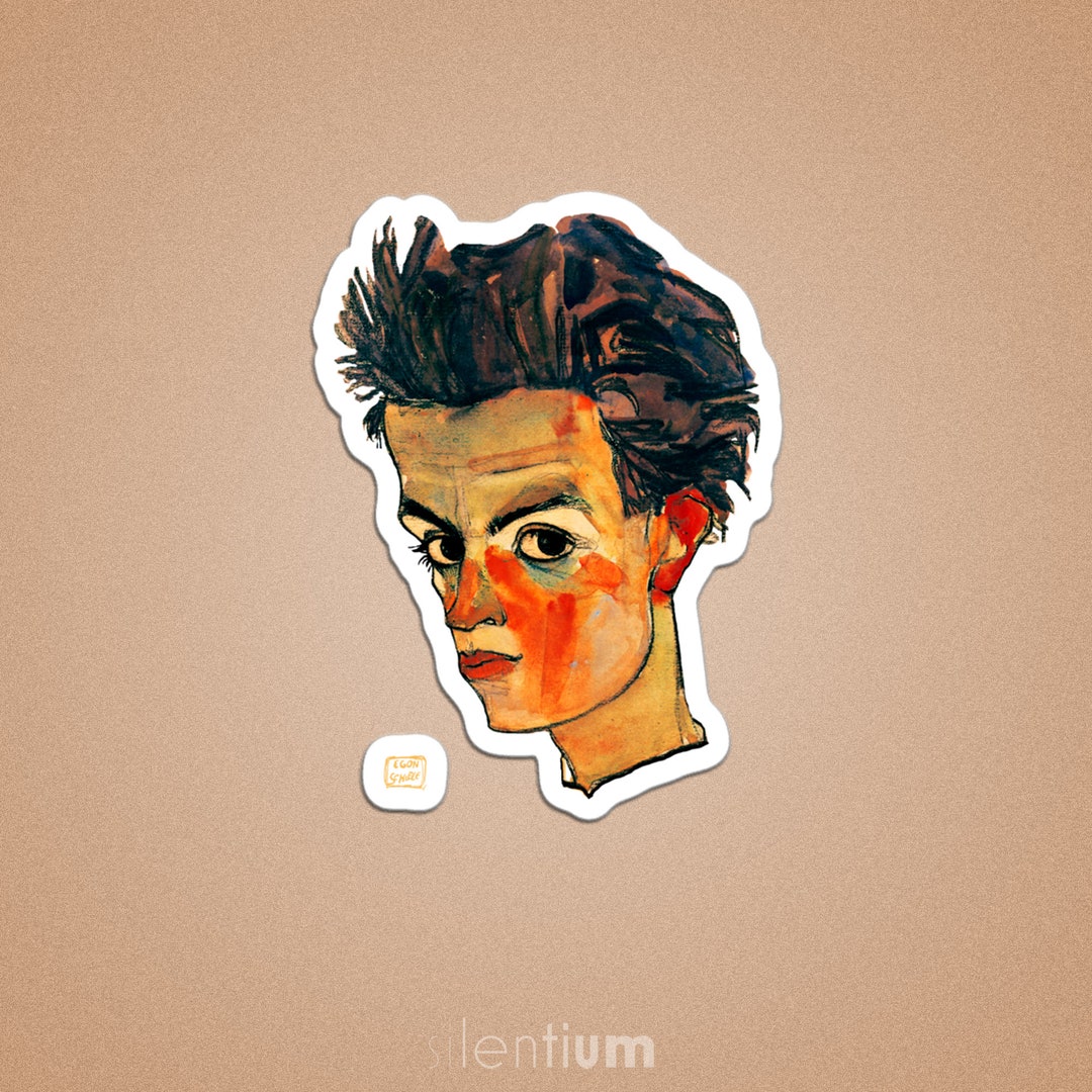 Egon Schiele Sticker, Aesthetic Sticker, Face Sticker, Drawing Sticker ...