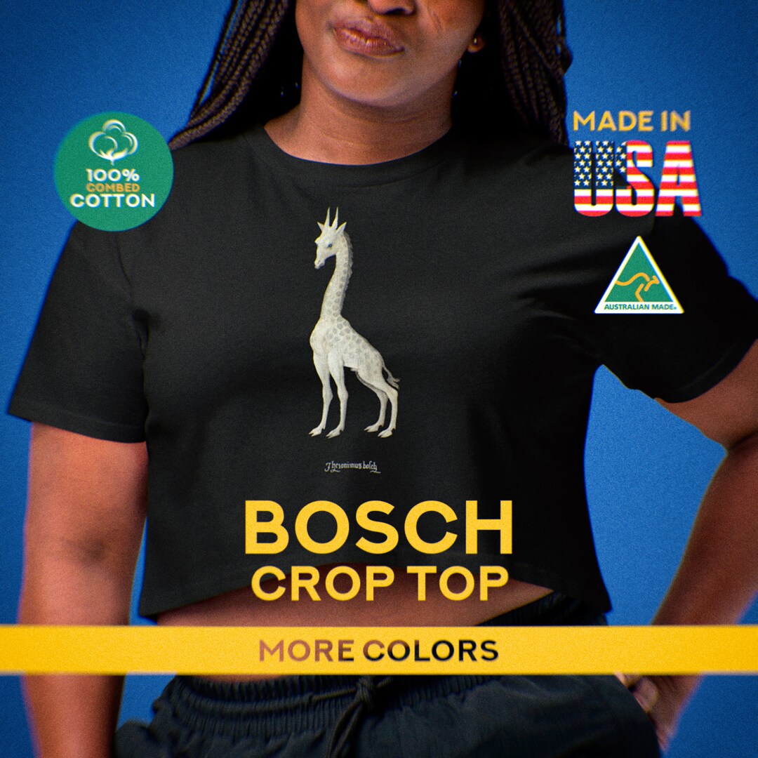 Hieronymus Bosch Giraffe Crop Top: Combed Cotton Art Tee - Etsy