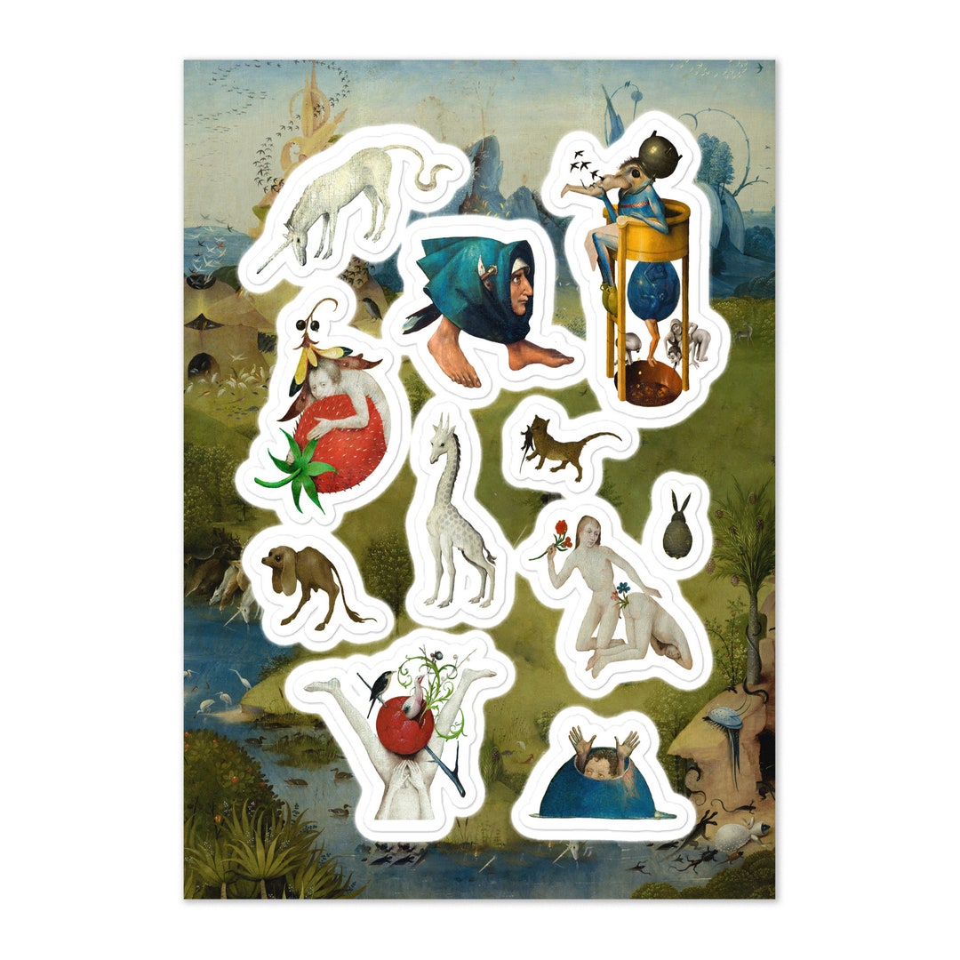 Bosch Sticker Pack, Funny Sticker Sheet, Medieval Humor Decor, Vibrant ...