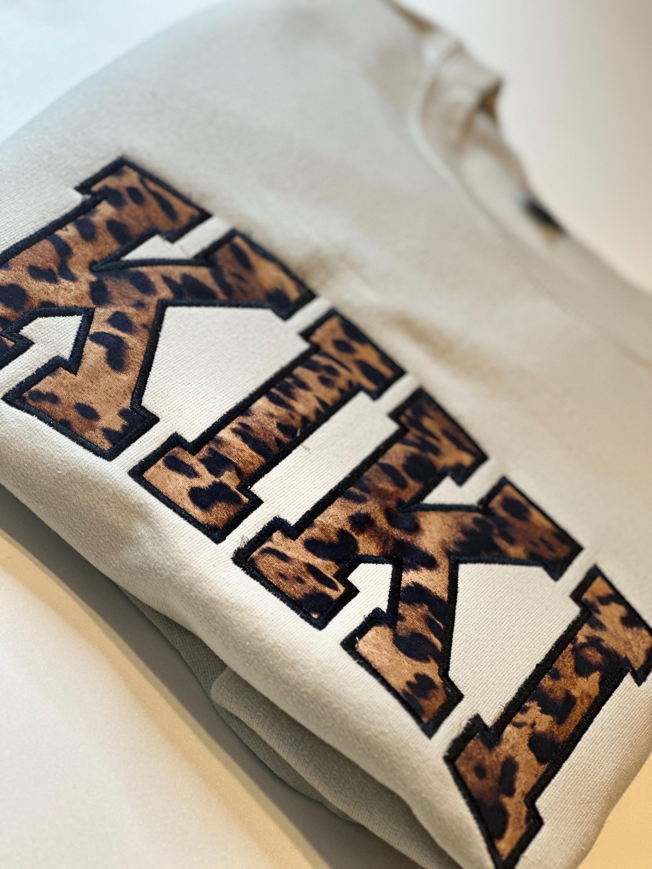 Embroidered Leopard Print Sweatshirt - Etsy