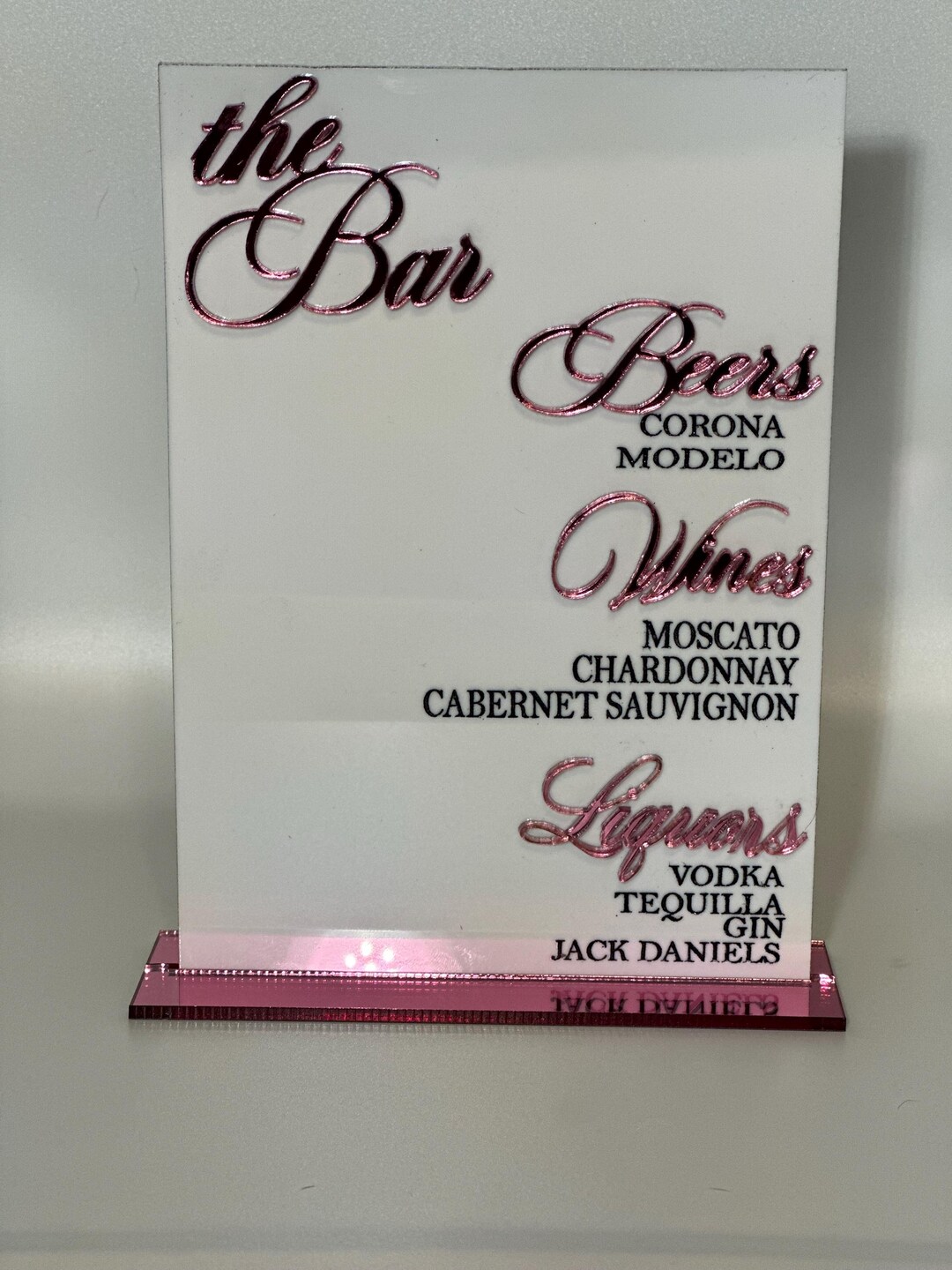 3D Acrylic Bar Sign / Bar Sign / Wedding Signage / Wedding Reception ...
