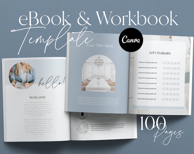 Ebook Template for Canva, Editable Workbook Template, Course Workbook ...