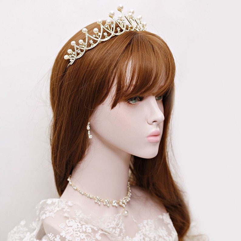 Wedding Fresh Water Pearls Tiara Crystals Princess Prom - Etsy