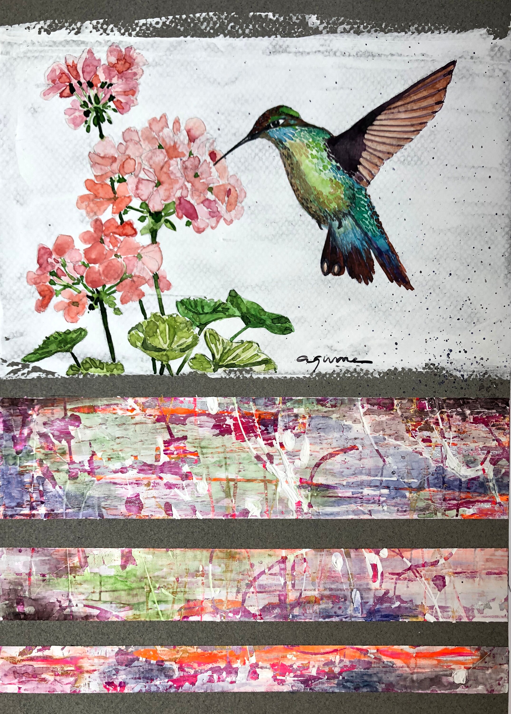 Hummingbird and Flowers Art Wall, Watercolor Hummingbirds Designs - Etsy UK