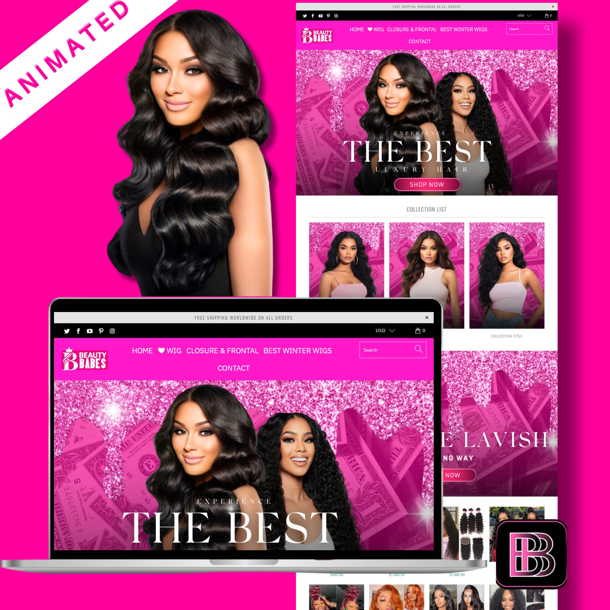 Hair Business Website Template: Editable Canva Design - Etsy
