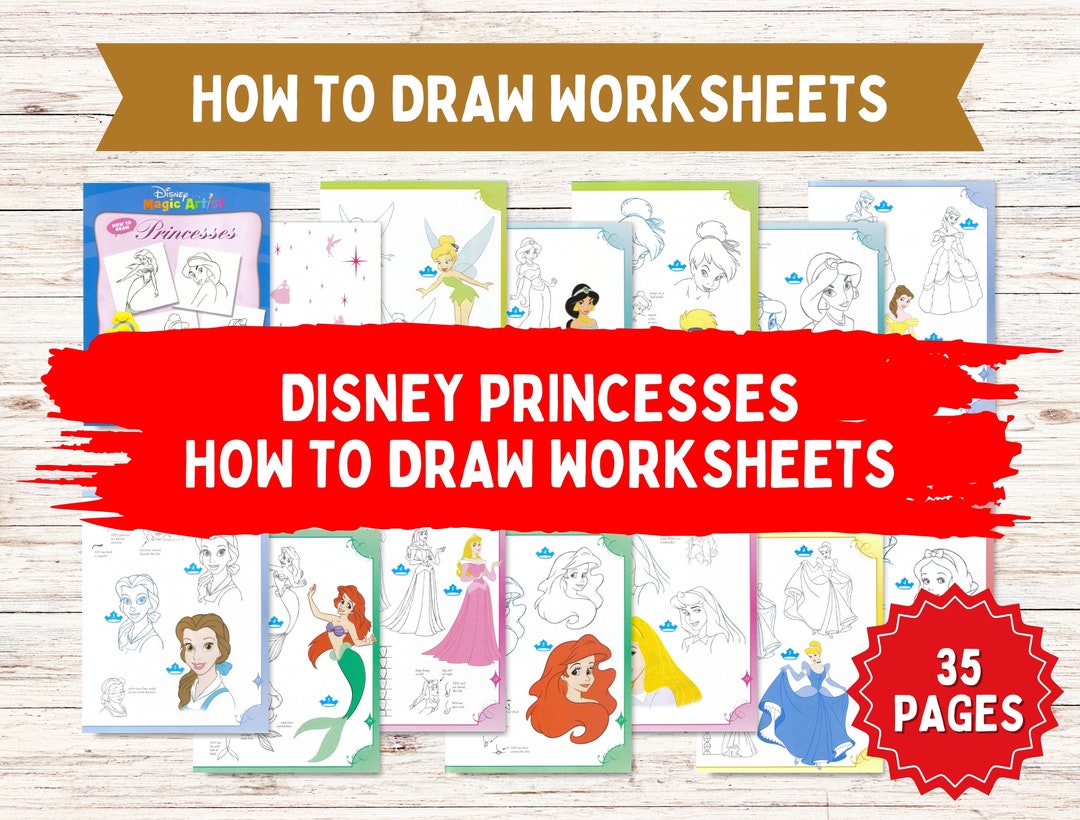 Princesses Drawing Activity Book: Step-by-step Guide (PDF Download) - Etsy