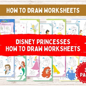 Princesses Drawing Activity Book: Step-by-step Guide (PDF Download) - Etsy