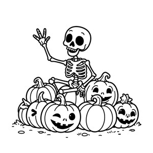 Skeleton Coloring Pages: 40 Spooky Halloween Printables (PDF Download ...