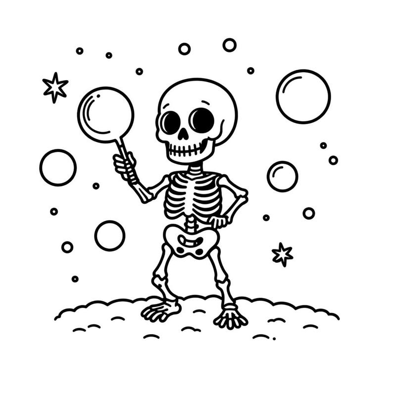 Skeleton Coloring Pages: 40 Spooky Halloween Printables (PDF Download ...
