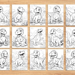 Dinosaur & Dragon Coloring Pages: Kids Activity Book (digital Download ...