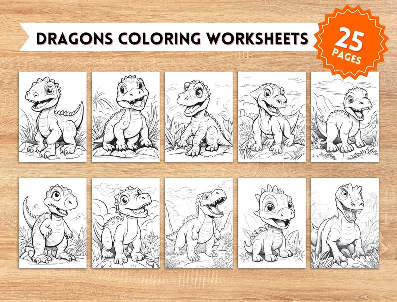 Dinosaur and Dragon Coloring Ultimate Bundle! | + Pages | Workbooks ...