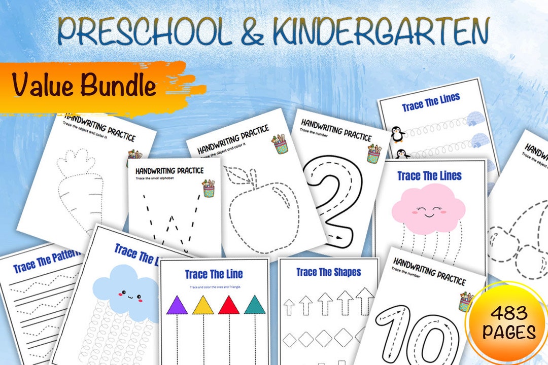 Nursery & Kindergarten Letter Tracing Bundle | +480 Pages | Printable ...