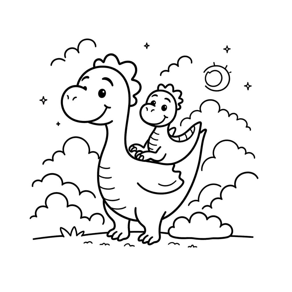 Dinosaur & Dragon Coloring Pages: 240 Printable Illustrations (PDF ...
