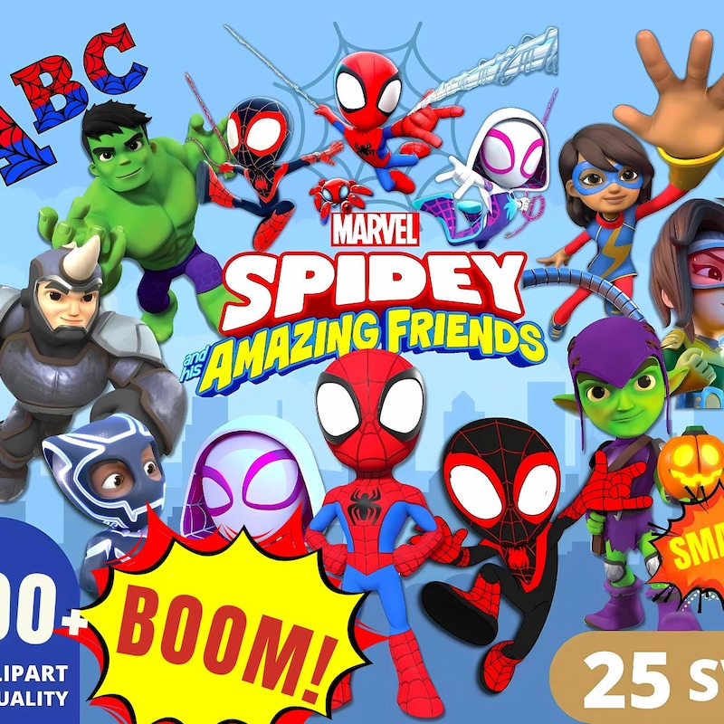 Spidey and Friends Digital Images - Etsy
