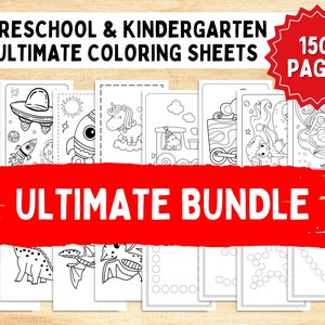 Preschool Pre-k + Kindergarten Ultimate Coloring Bundle | +150 Pages ...