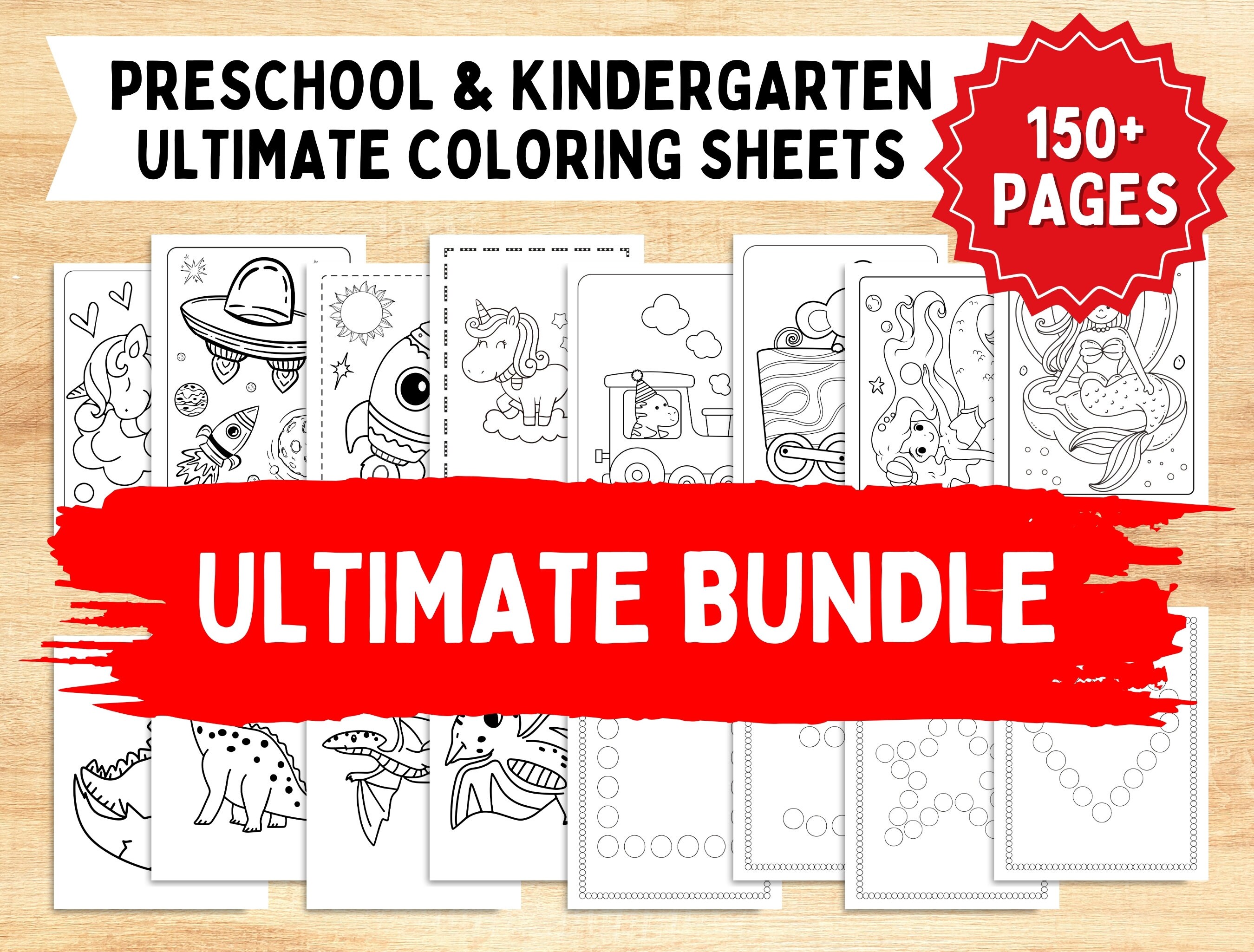 Preschool Pre-k + Kindergarten Ultimate Coloring Bundle | +150 Pages ...