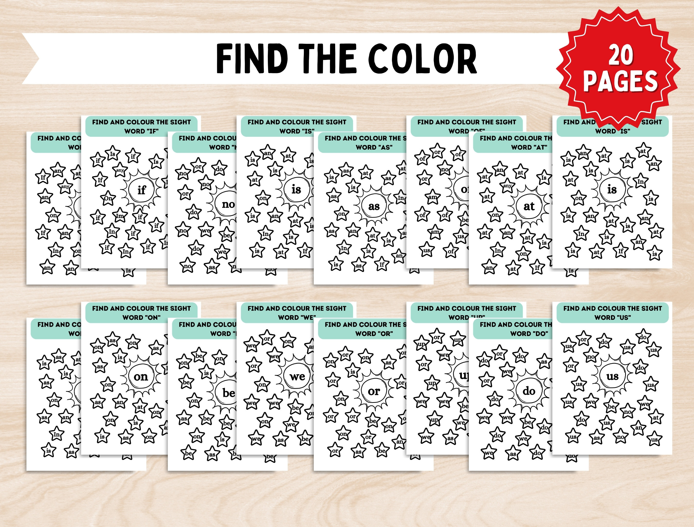 Sight Words Worksheets Bundle | Preschool-kindergarten, +400 Pages (PDF ...