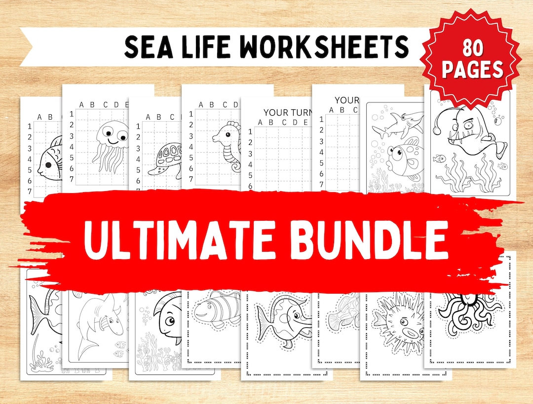 Under the Sea | Sea Animal Coloring Book Pages | 80+ Pages | Printable ...