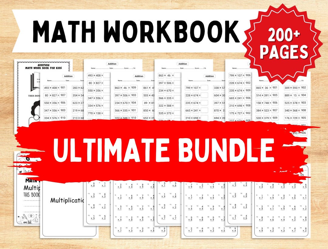 Math Worksheets Ultimate Bundle | +200 Pages | Printable Activity ...