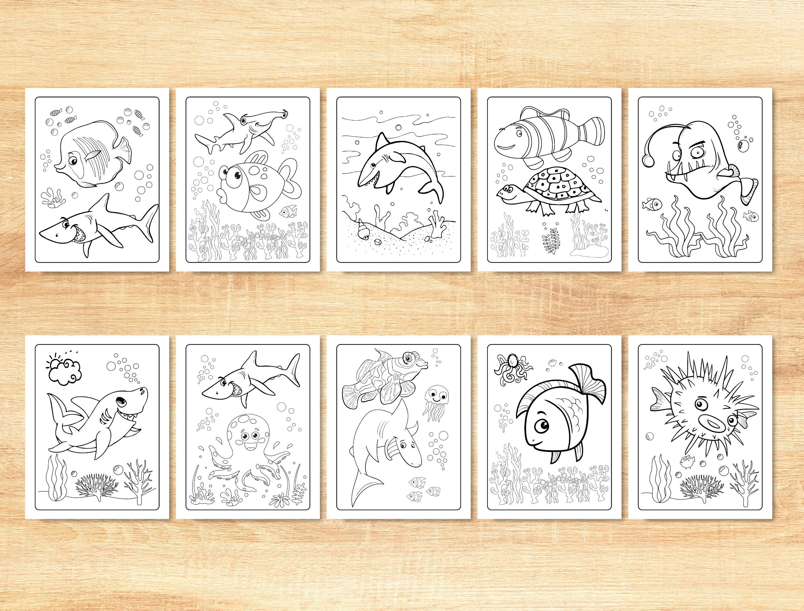 Under the Sea | Sea Animal Coloring Book Pages | 80+ Pages | Printable ...