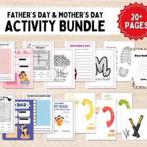 Mother's Day & Father's Day Activity Bundle | 20+ Pages | Mother's Day ...