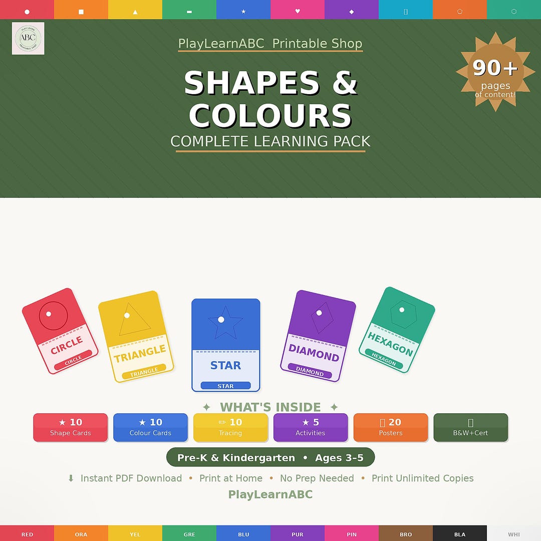 Shapes and Colours Learning Pack | Preschool Printable Worksheets ...