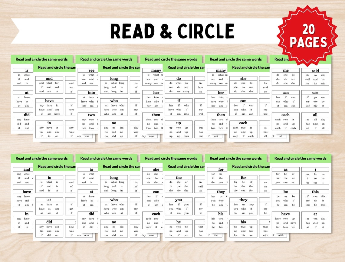 Preschool Pre-k + Kindergarten Sight Words Worksheets Bundle | +400 ...