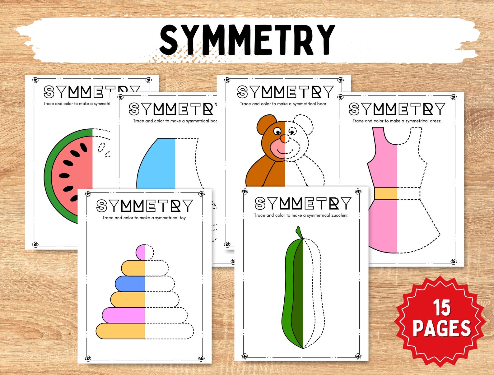 Kids Activity Worksheet Bundle | Coloring, Symmetry, Flashcards ...