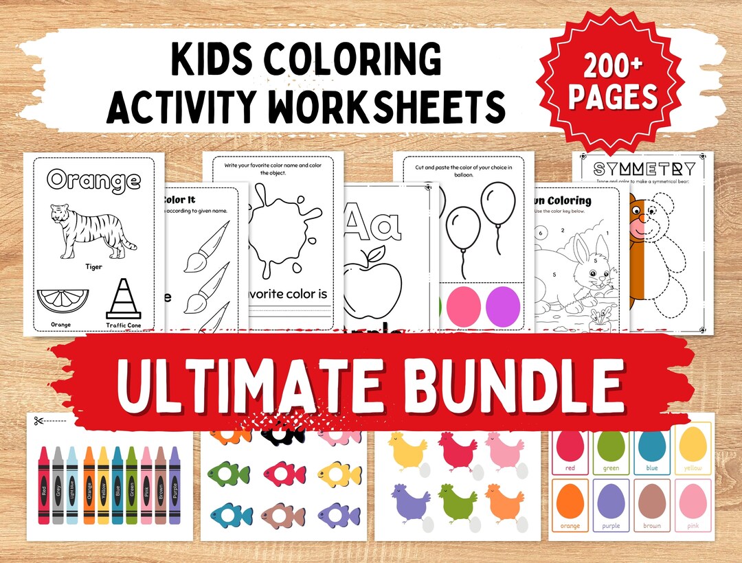 Kids Coloring and Activity Worksheets Ultimate Bundle! Printable ...