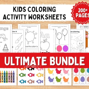 Kids Coloring and Activity Worksheets Ultimate Bundle! Printable ...