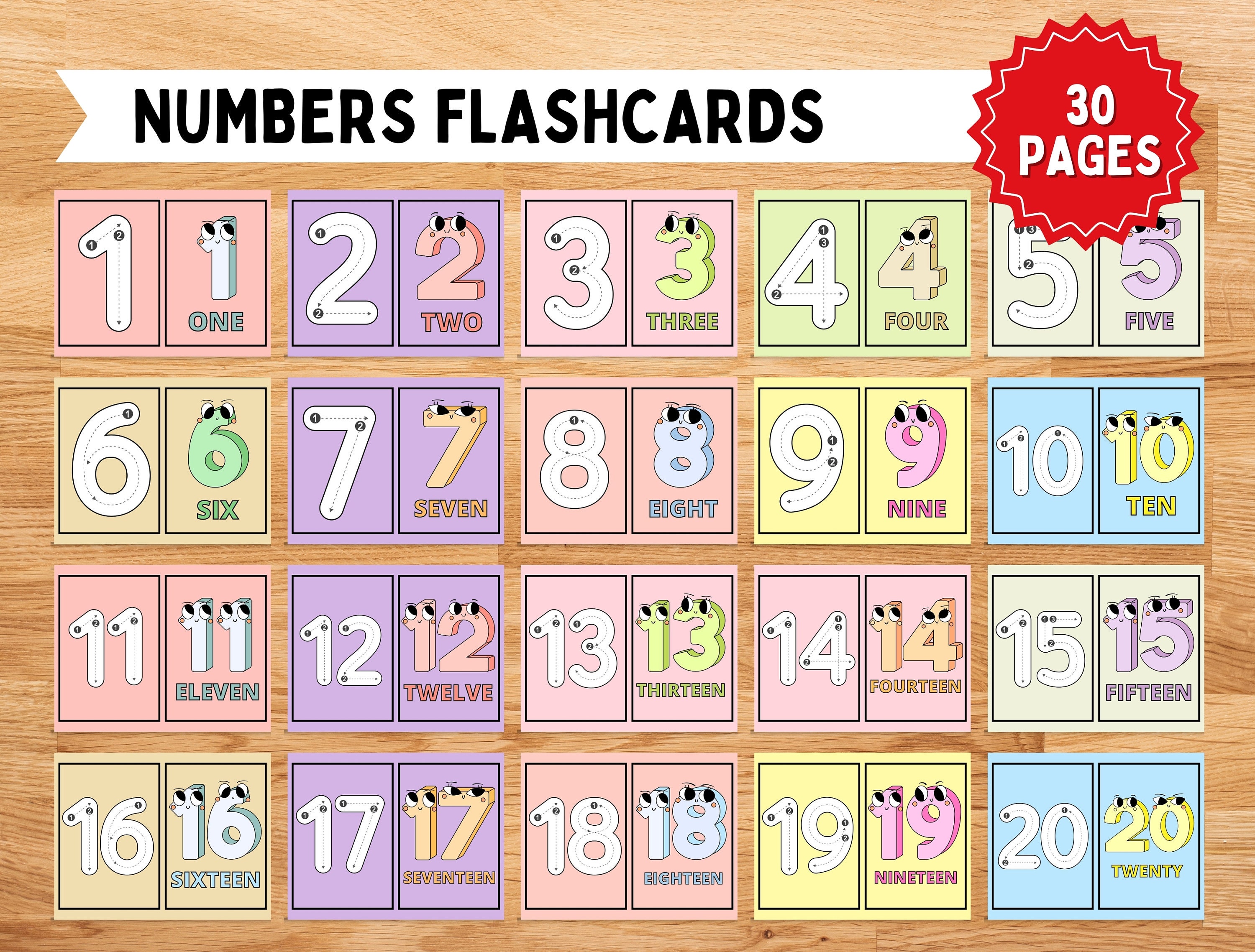 Kids Learning Flashcards Ultimate Bundle 200 Pages Printable Activity ...