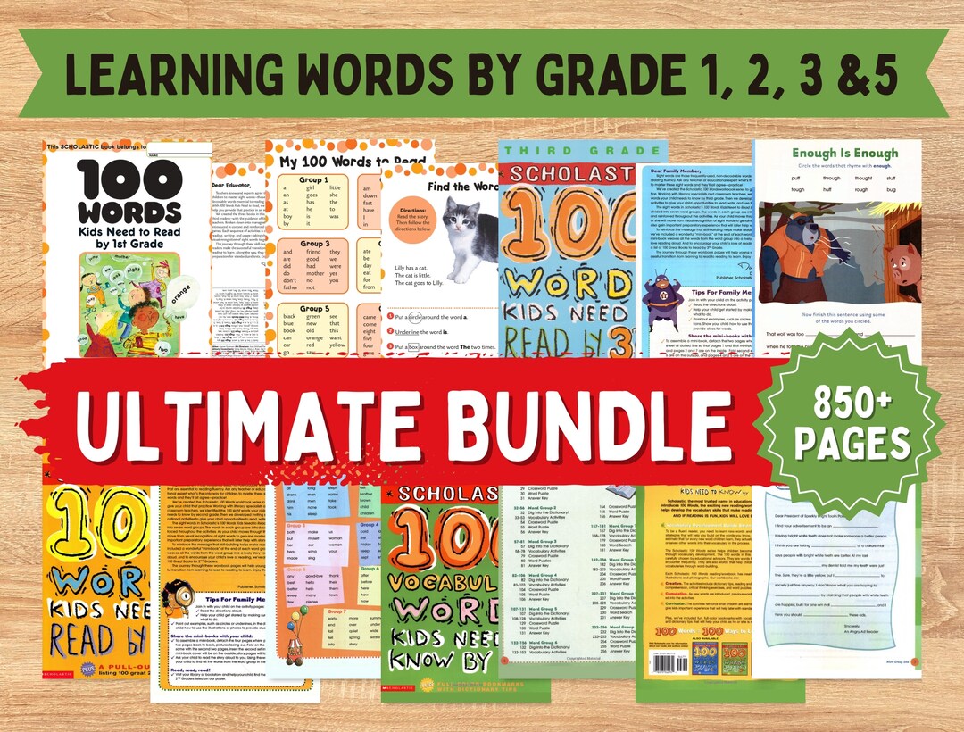 Learning Words Workbook Bundle: Grades 1-5 (850+ Pages) (digital ...