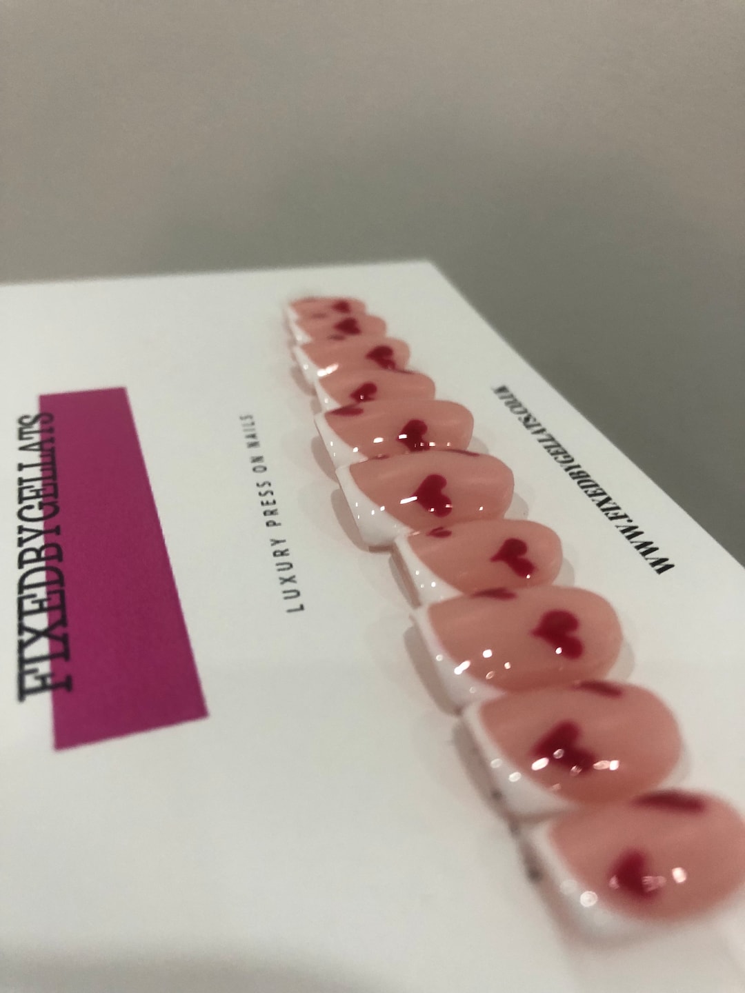 French Tip Love Heart Nails | Square Frenchies | Mini French Tips Nails ...