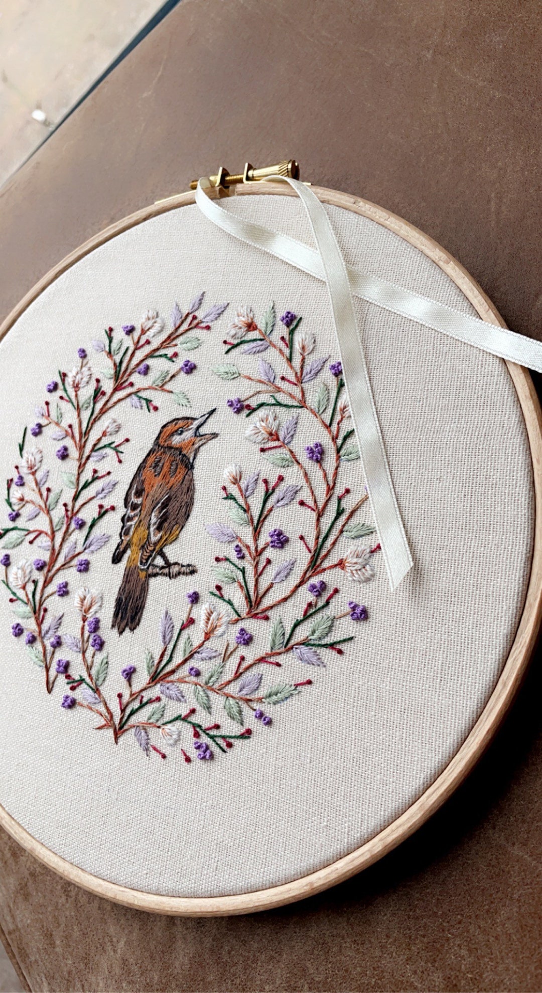 Sedge Warbler Hand Made Wall Decor, Wall Art in Round Frame, Bird ...