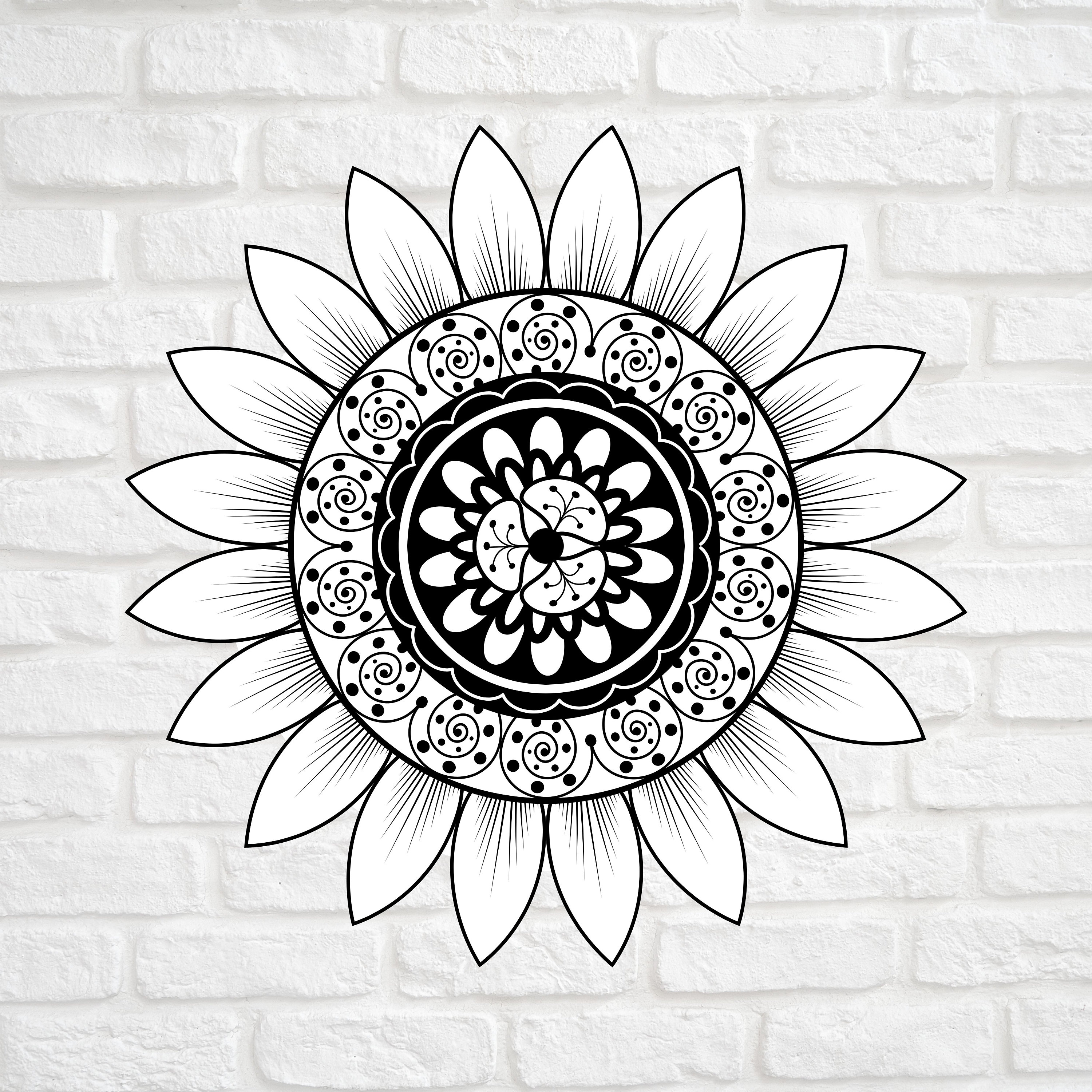 Mandala girasol Svg, Png, Imágenes prediseñadas, Flor, Archivos Svg ...