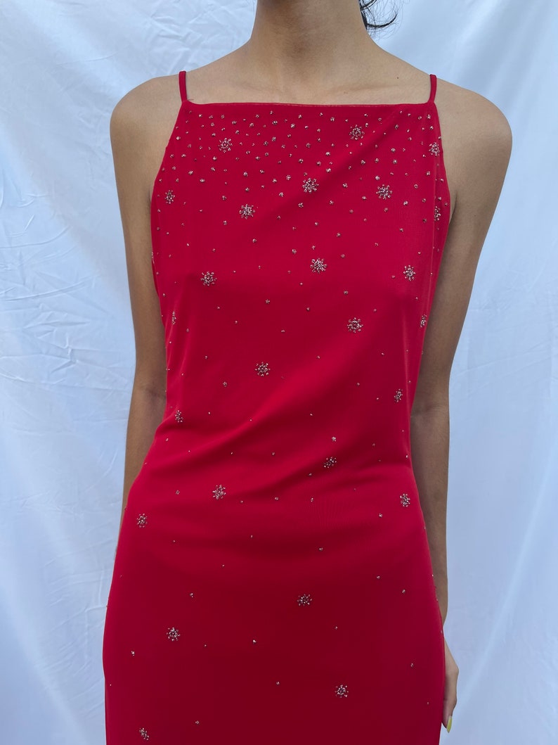 Vintage Full Length Red Gown - Etsy