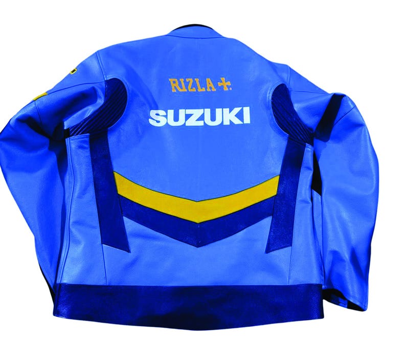 Suzuki Rizla Handmade Leather Motorcycle Jacket for Men Free Gift(t ...