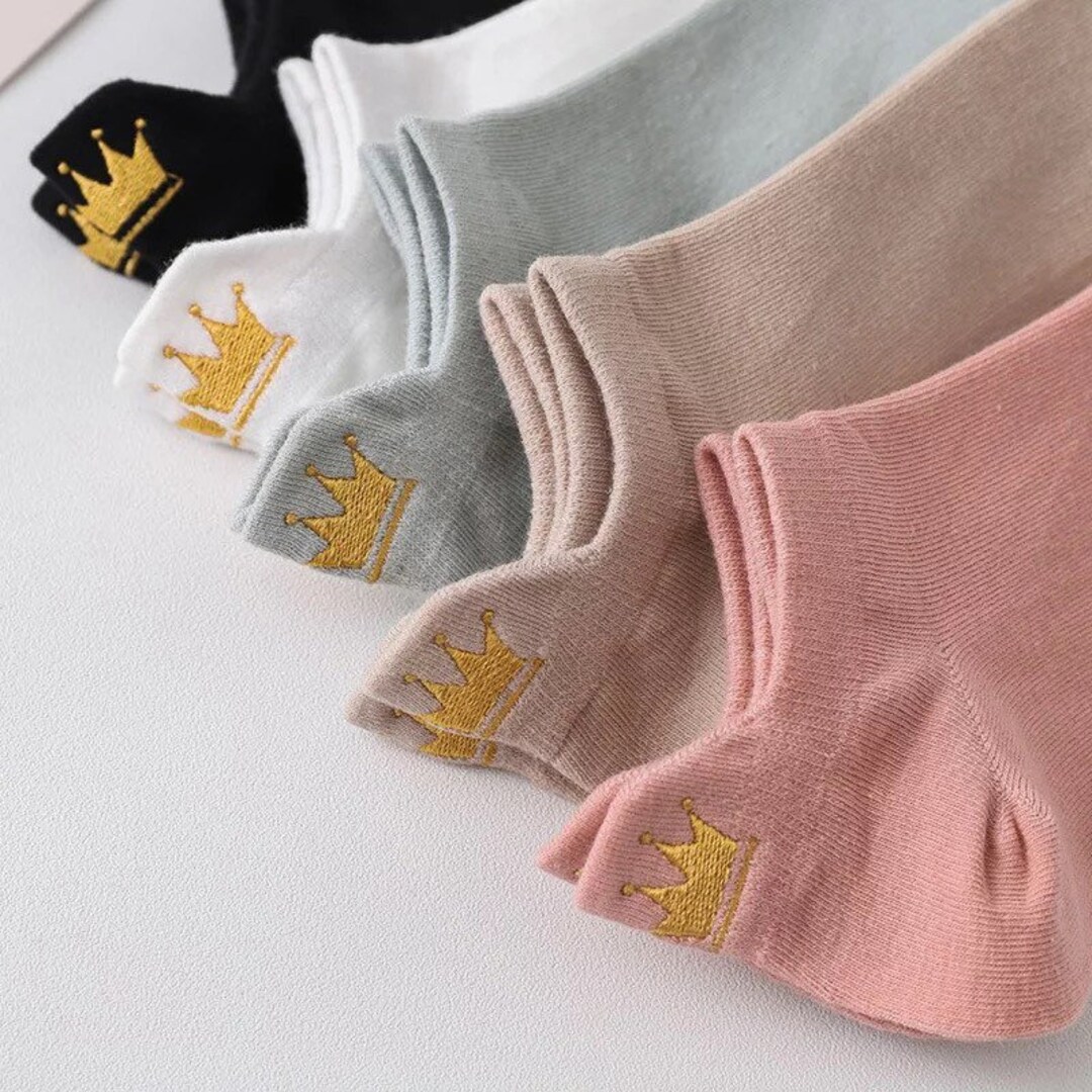 Crown Embroidery Ankle Socks Queen Socks Gift for Her Funny - Etsy UK
