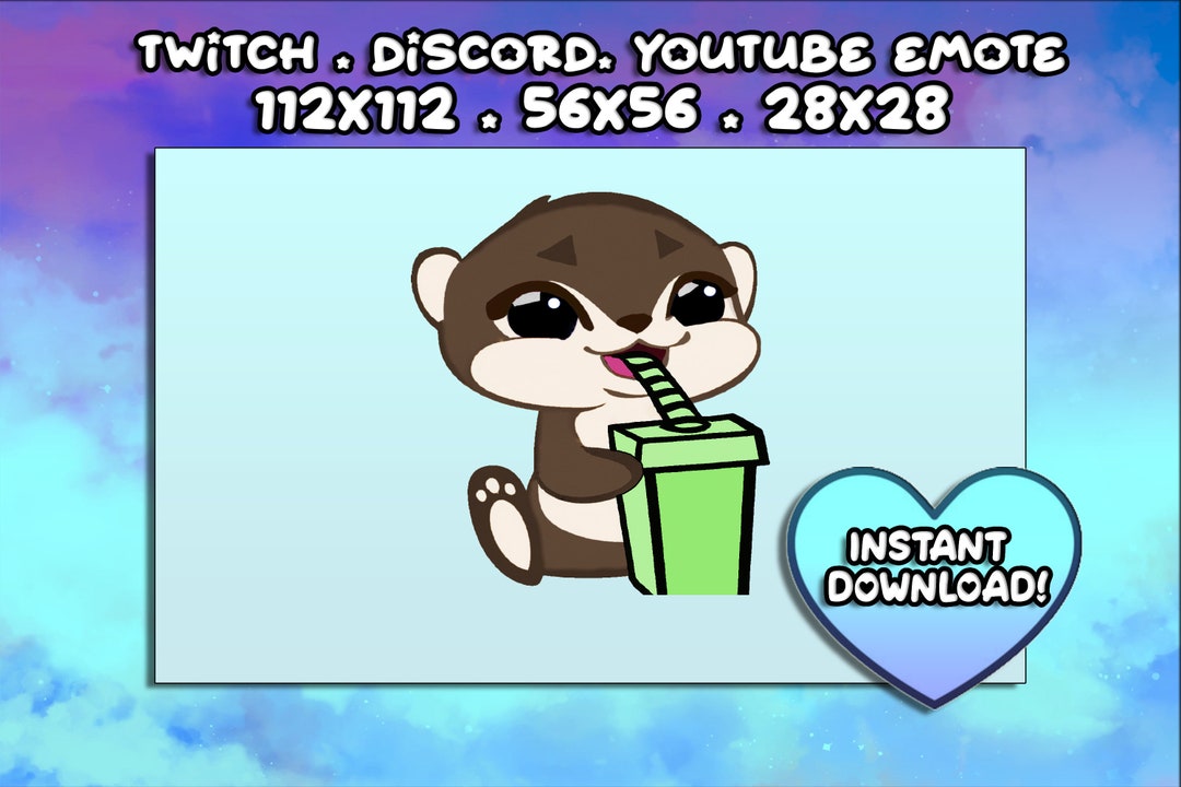 Otter Sipping Juice Box Emote for Twitch Instant Download - Etsy