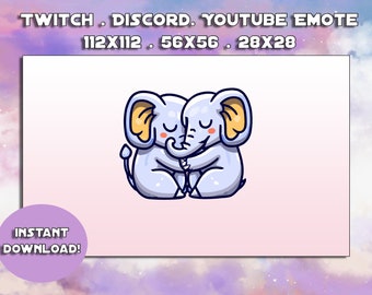 Squish Hugging Cuddling Bunny Emote for Twitch Kawaii Cute - Etsy