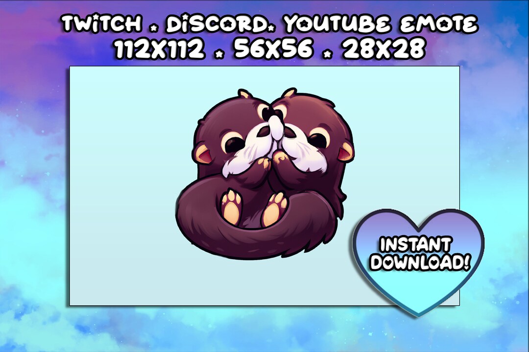 Squish Hugging Cuddling Otter Emote Twitch Cute and Adorable Perfect ...