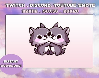 Wolf Cuddling Emote - Etsy