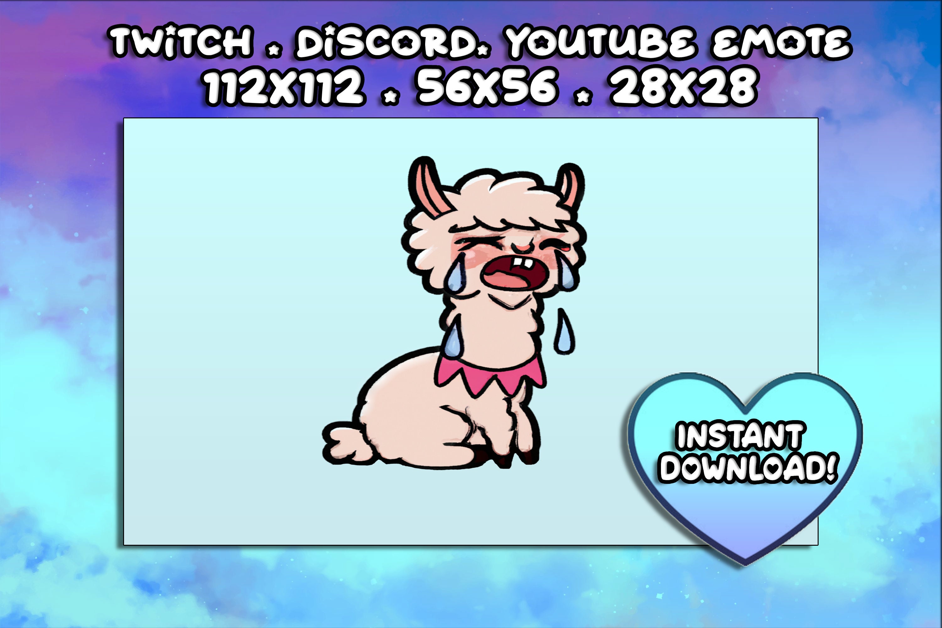 Emote Expressions: Crying Llama Twitch Emote Perfect for - Etsy