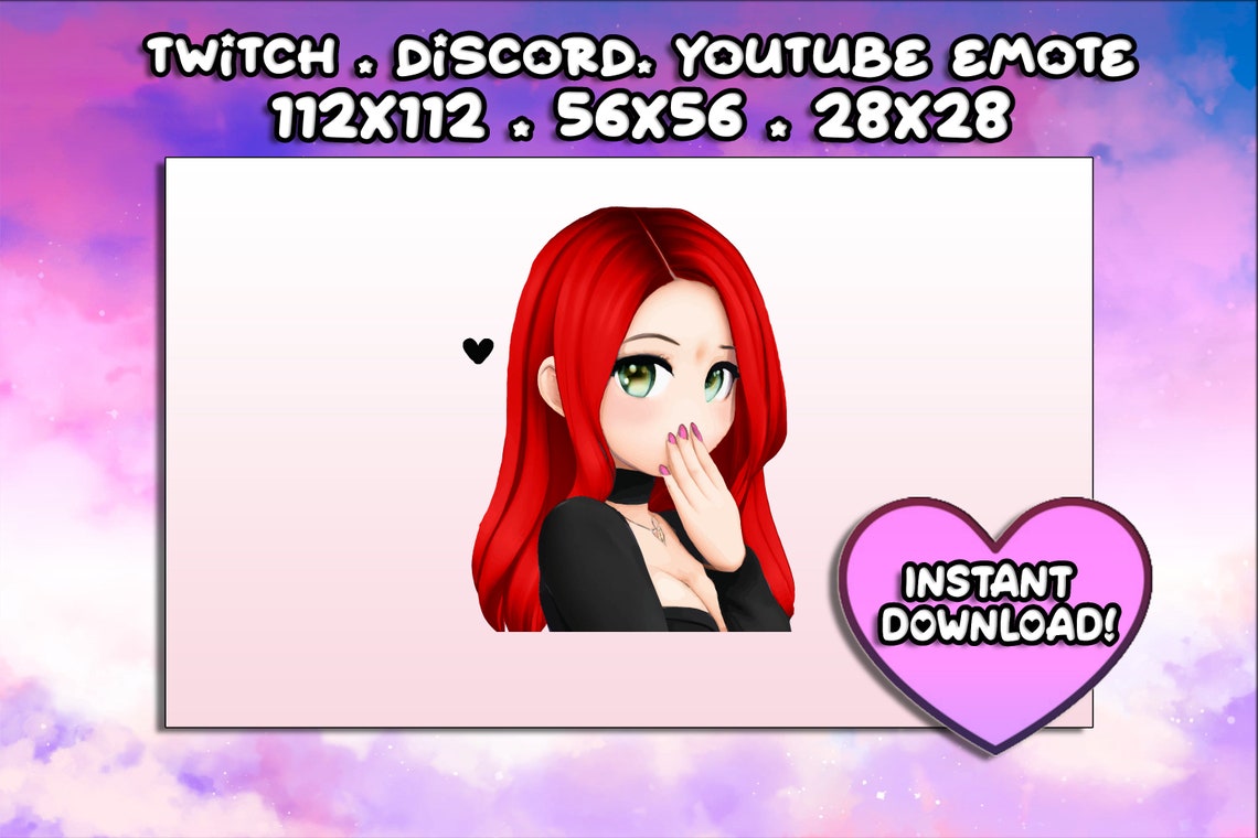 Blushing Shy Girl Twitch Emote Add Some Cuteness and Charm to Your ...